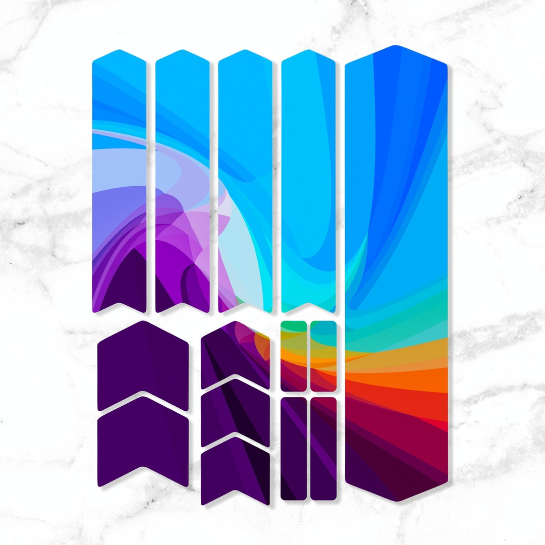 Colorful SWIRL Bike Frame Stickers - Bicycle Frame Fork Protection Film ...