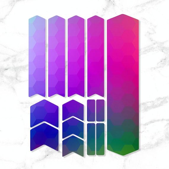 Colorful HEXAGONS Pattern Bike Frame Stickers Bicycle Frame - Etsy