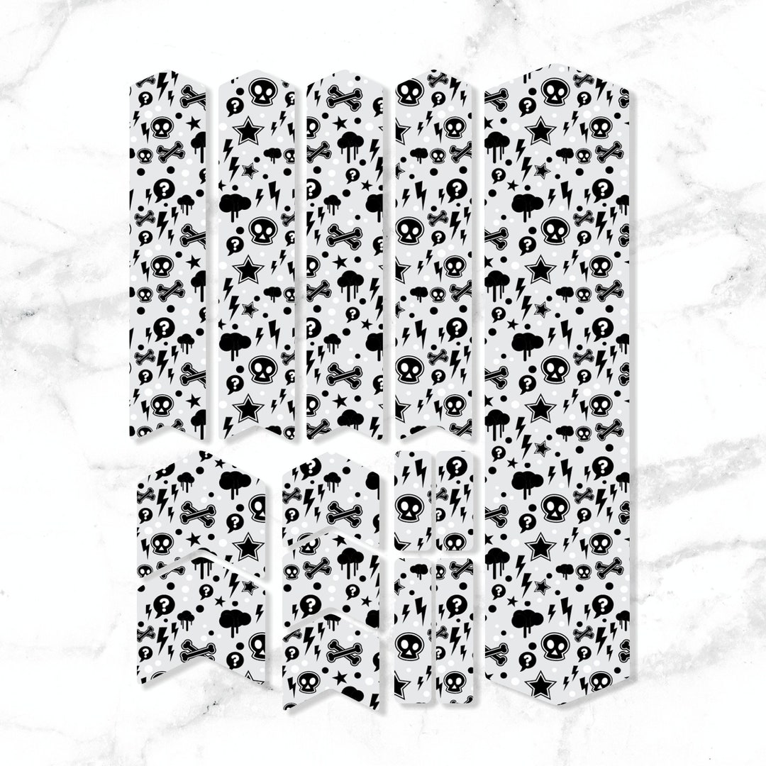 Cute Mini Skulls Bicycle Frame Fork Protector Decals, Mtb Protection ...