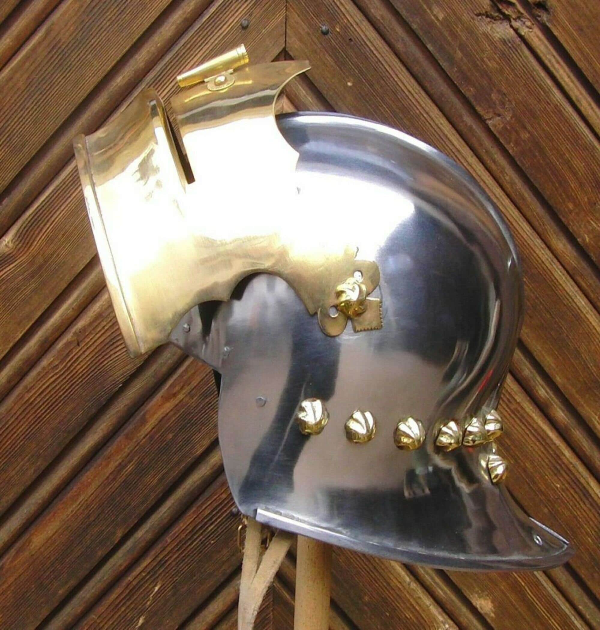 18GA Steel Medieval Italian Sallet Helmet Burgandy Style | Etsy