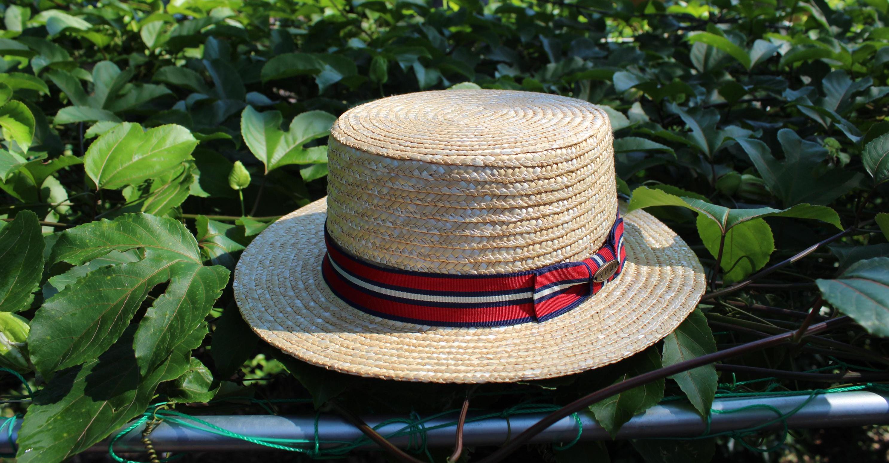 Large Size Short Brim Natural Straw Boater Hat - Etsy