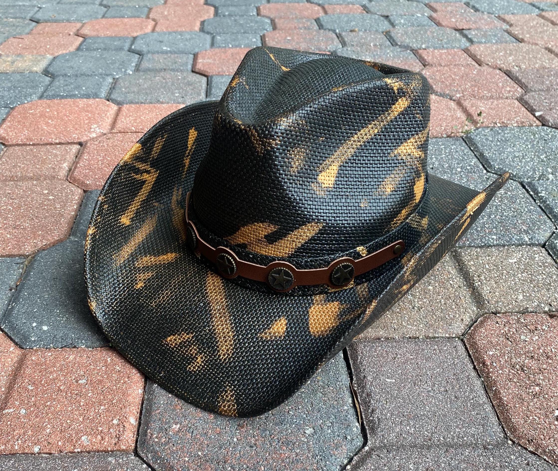 Men's Black & Tea Stain Color Cowboy Hat - Etsy