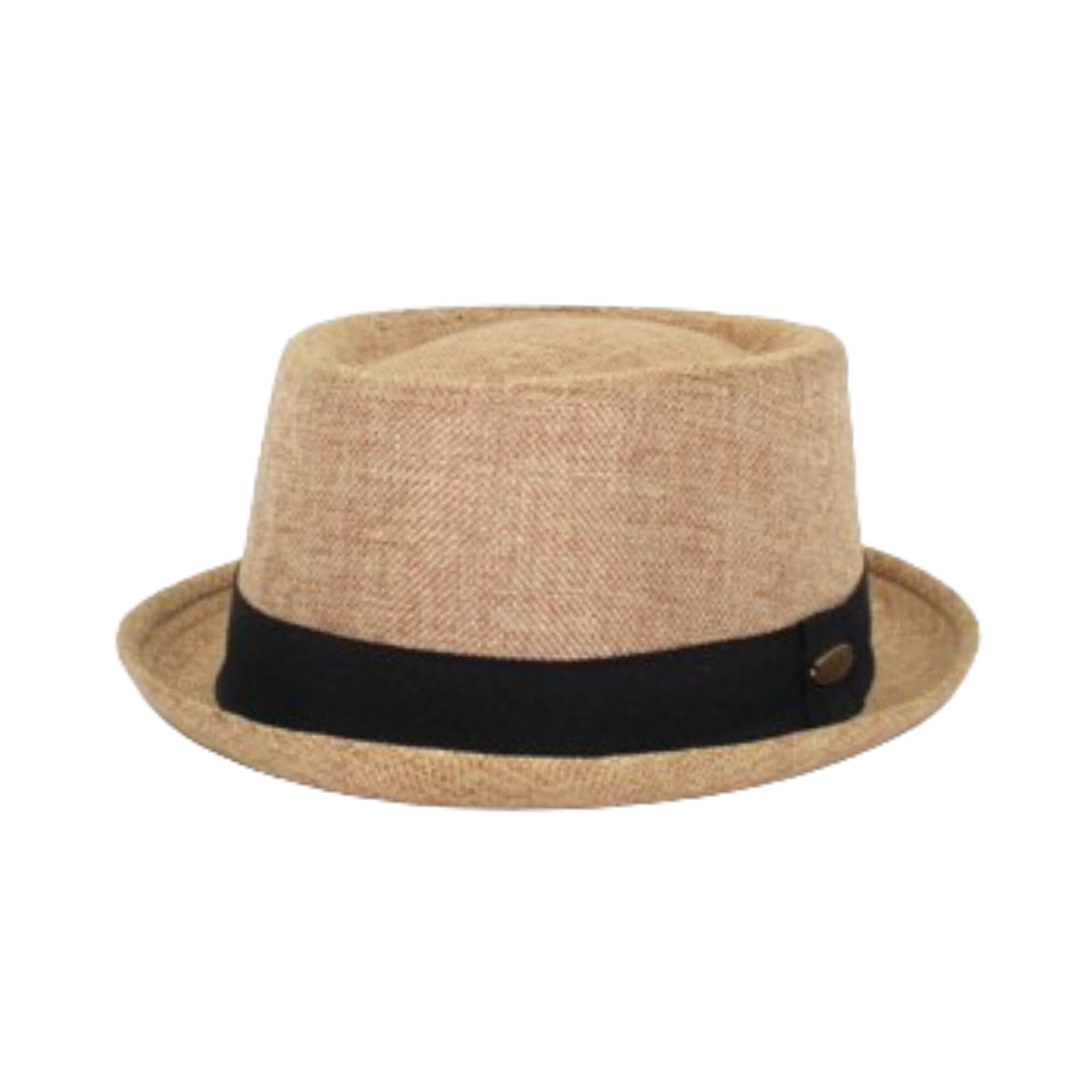 Short Brim Linen Cotton Fedora Hats With Striped or Black Band for Men ...