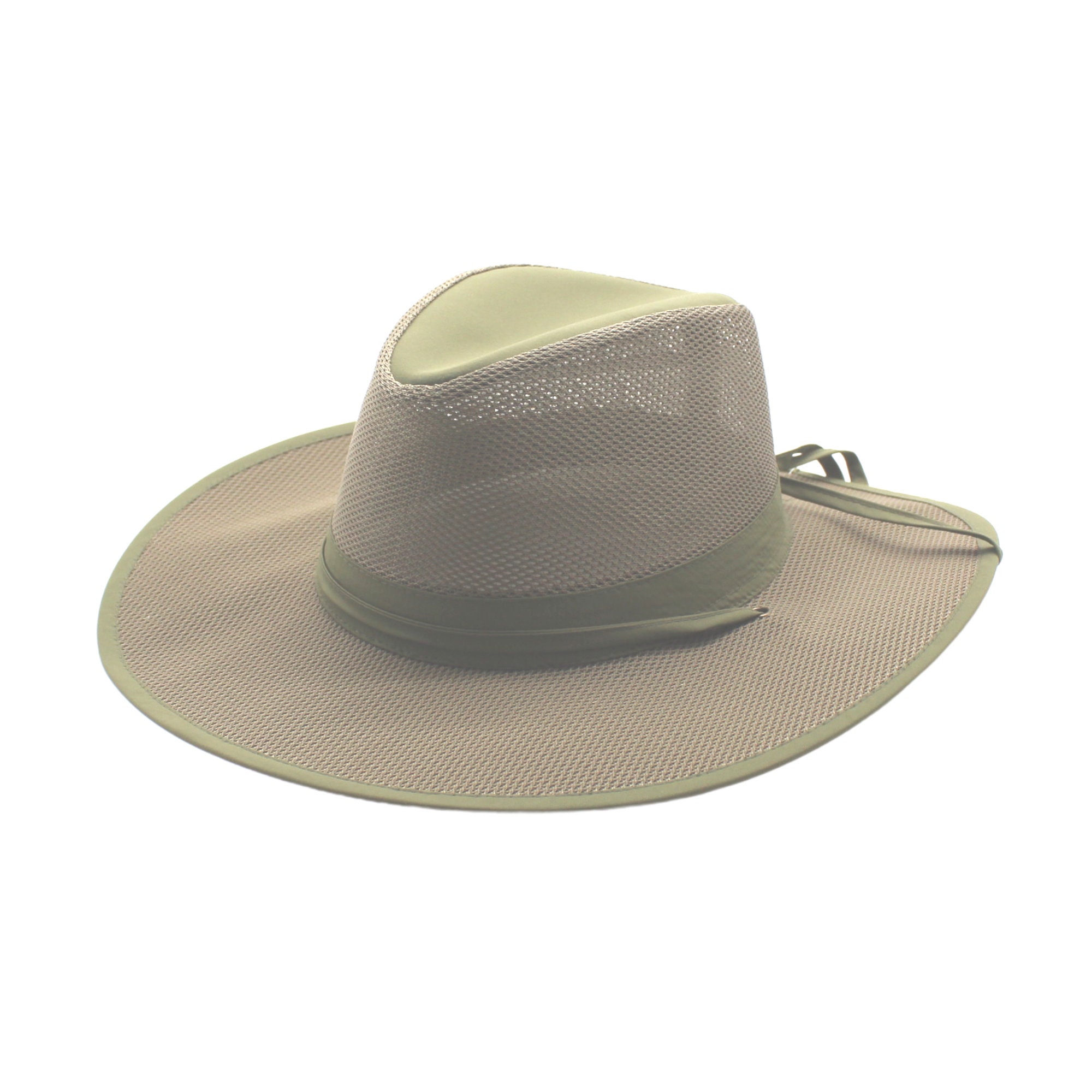 Men's Mesh Crown Safari Hat With Chin Cord / Wide Brim - Etsy
