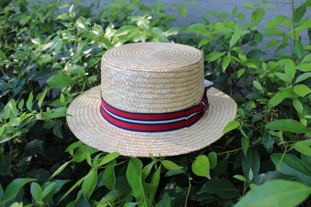 Large Size Short Brim Natural Straw Boater Hat - Etsy