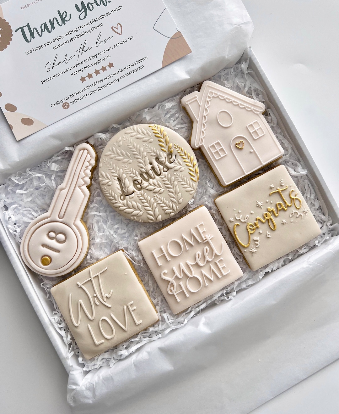 Personalised New Home Biscuits, Moving Home Gift Box, Home Cookies ...