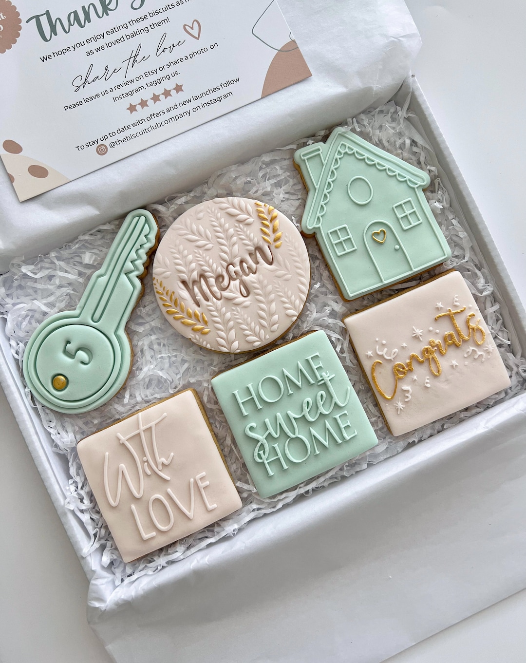 Personalised New Home Biscuits, Moving Home Gift Box, Home Cookies ...