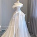 Retro Satin Wedding Dresses off Shoulder Trailing Tail Dress - Etsy