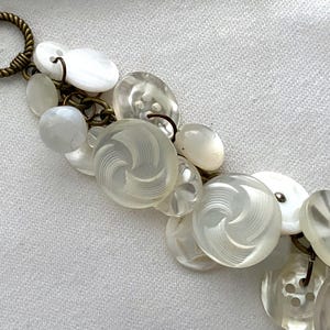 Opalescent Vintage Button Bracelet ~ Cream Color Vintage Buttons ...
