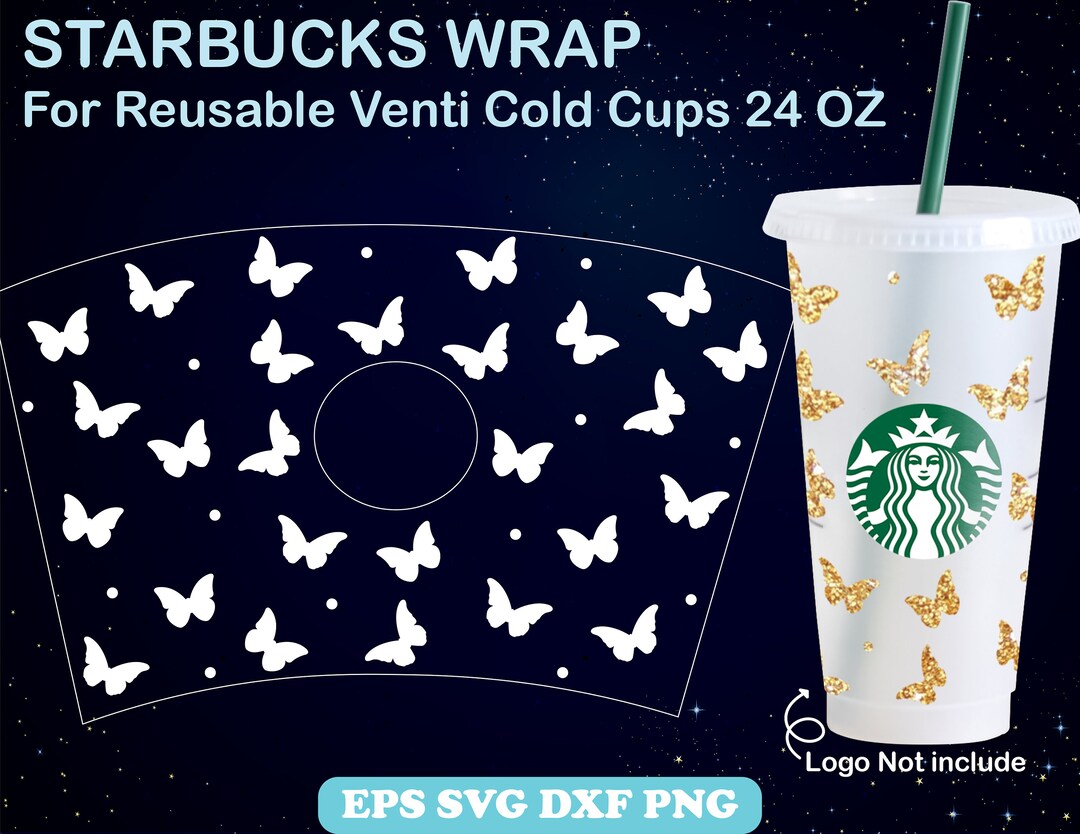 Cute Butterfly Svg Wrap for Starbucks Venti Cold Cup 24 OZ, Butterflies ...