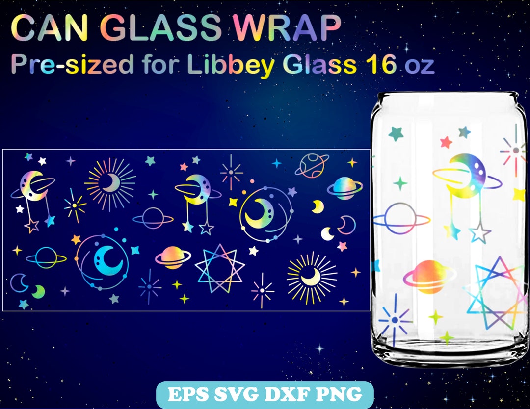 Cute Galaxy SVG Wrap for Can Glass 16oz Can Shaped, Space and Galaxy ...