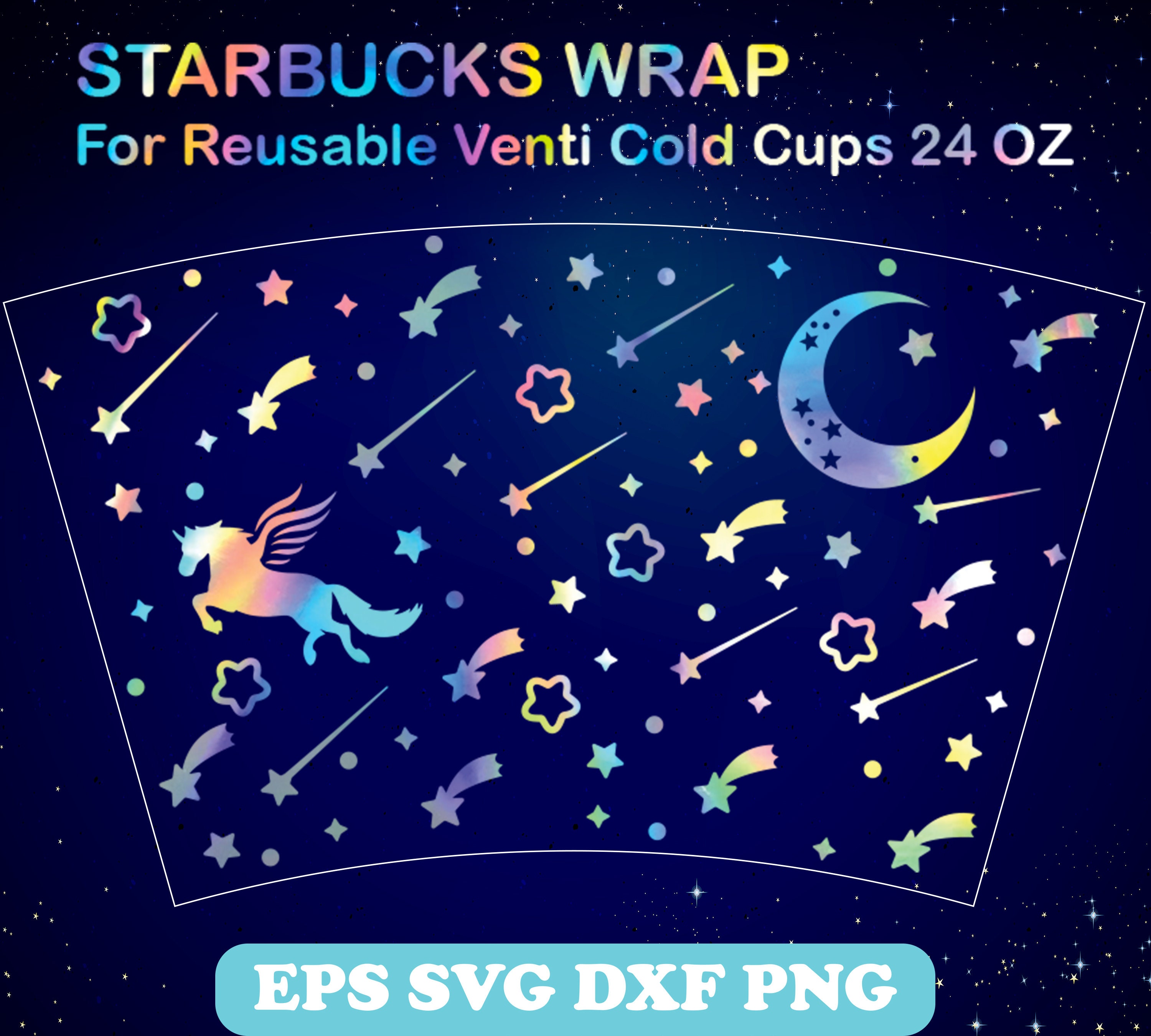 Starfall Starbucks Cups No Hole Star Wrap for Venti Cold Cup - Etsy
