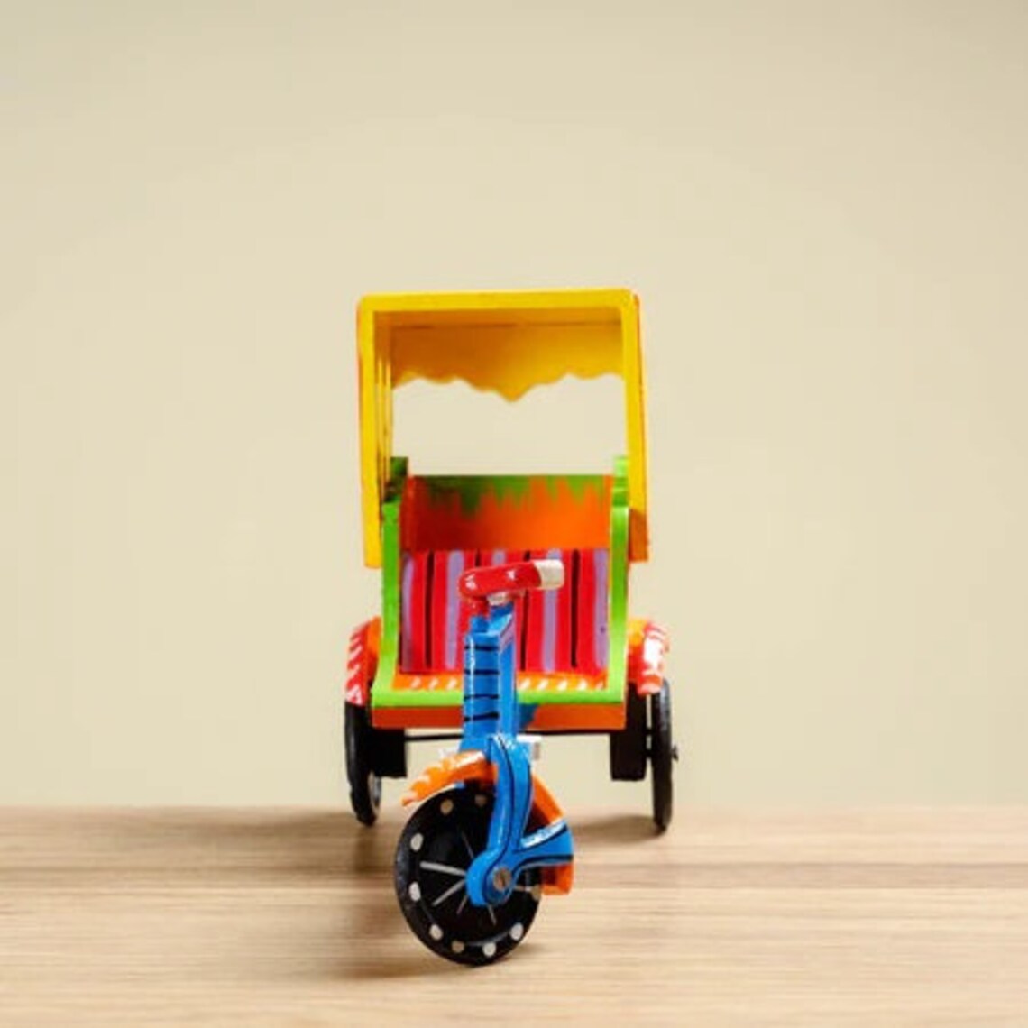 Wooden Rickshaw Handpainted Wooden Cycle Rickshaw Homedecoretive Toys ...