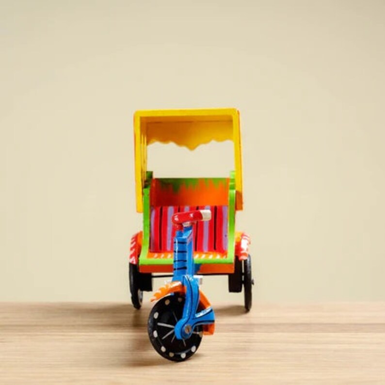 Wooden Rickshaw Handpainted Wooden Cycle Rickshaw Homedecoretive Toys ...