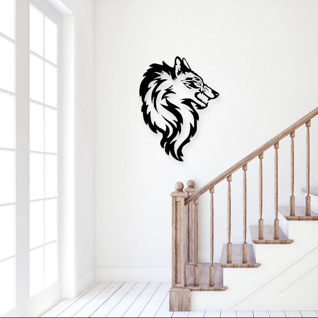 Wolf Metal Sign Wolf Head Hanging Sign Wolf Head Metal Wall - Etsy