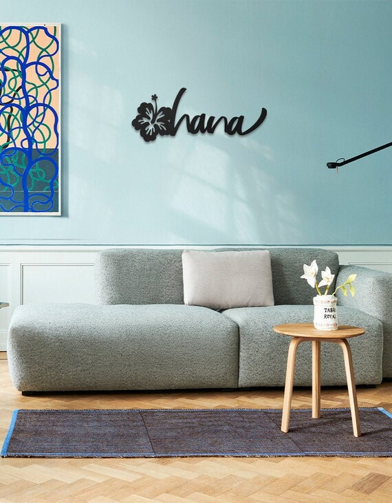 Ohana Sign Ohana Family Sign Ohana Flower Quote Metal Wall - Etsy