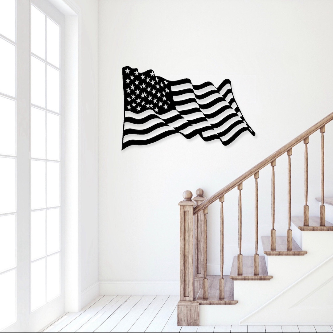 American Flag Metal Sign, Man Cave Metal Wall Art, Made in USA, Bar ...