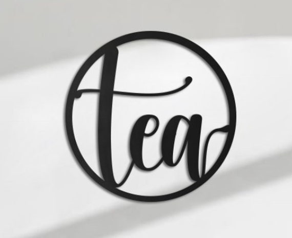 Tea Sign Metal Circle Tea Leaf Sign Metal Wall Art Quote | Etsy