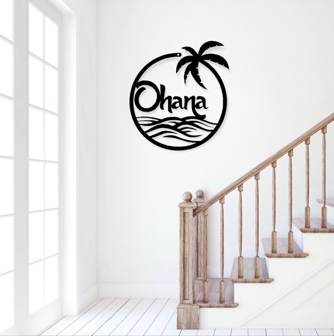 Ohana Palm Tree Sign, Ohana Family Sign, Ohana Tree, Quote Metal Wall ...