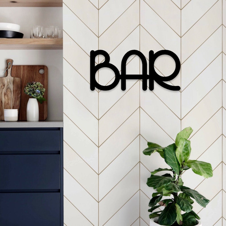 Bar Metal Wall Sign Wine Bar Coffee Bar Beer Bar Alcohol | Etsy
