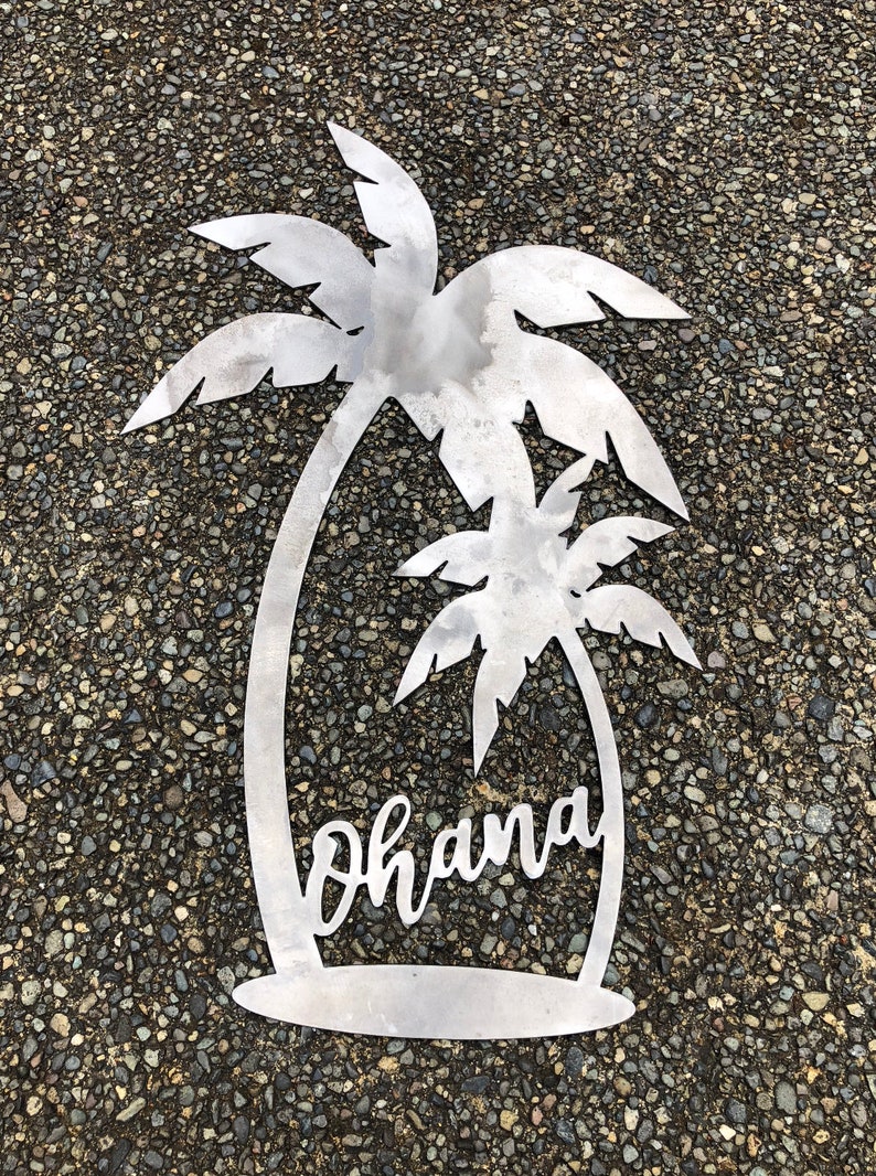 Ohana Palm Tree Sign Metal Ohana Palm Tree Island Sign Metal - Etsy