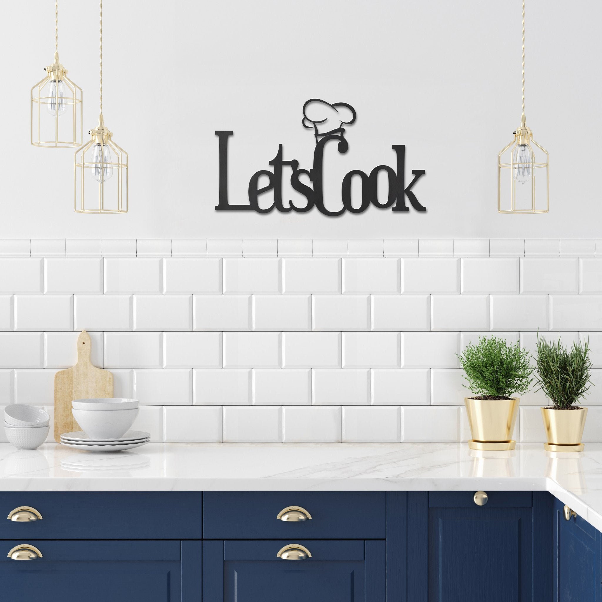 Lets Cook Sign Cooking Sign Metal Wall Art Quote Metal Wall - Etsy