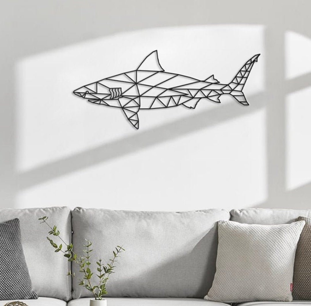 Shark Metal Wall Sign Sea Animal Metal Wall Art Ocean Sign - Etsy