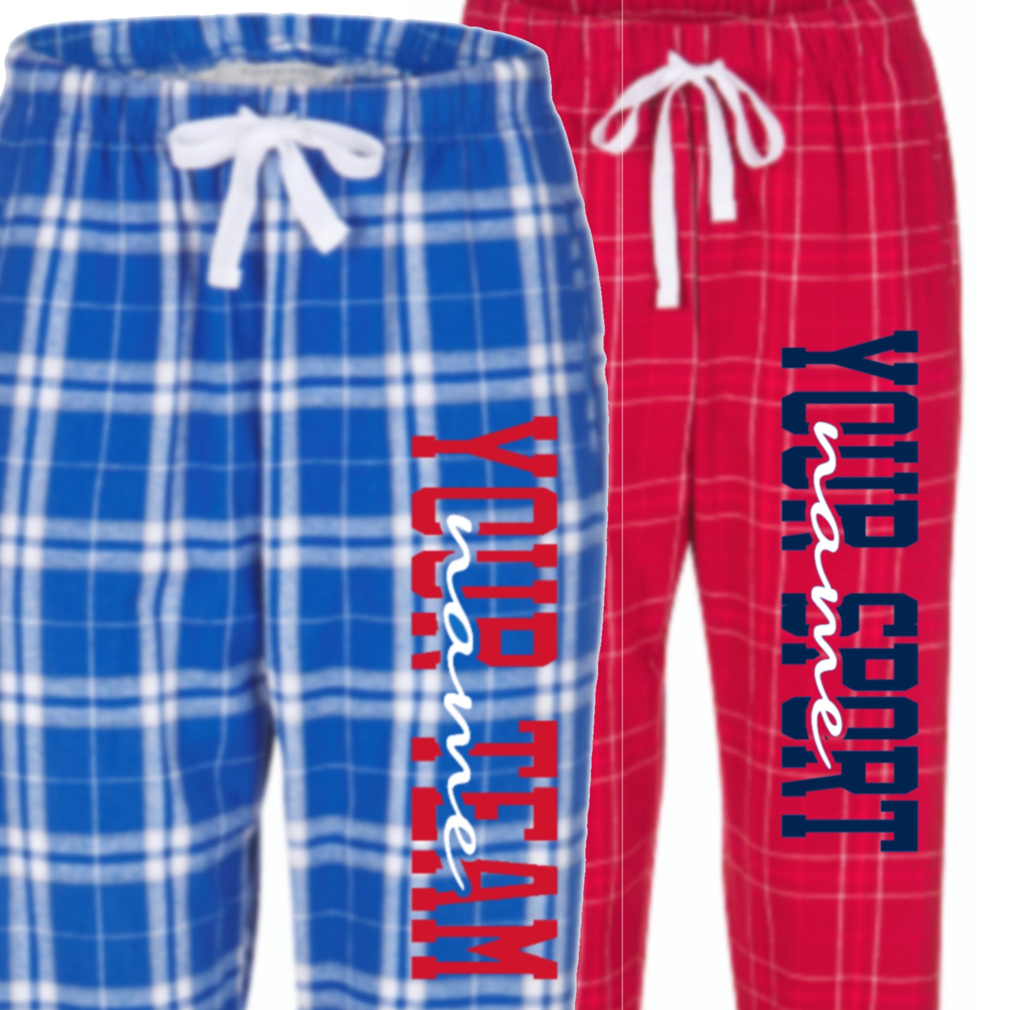 Personalized Sports or Team Flannel Plaid PJ Pants. Customize - Etsy
