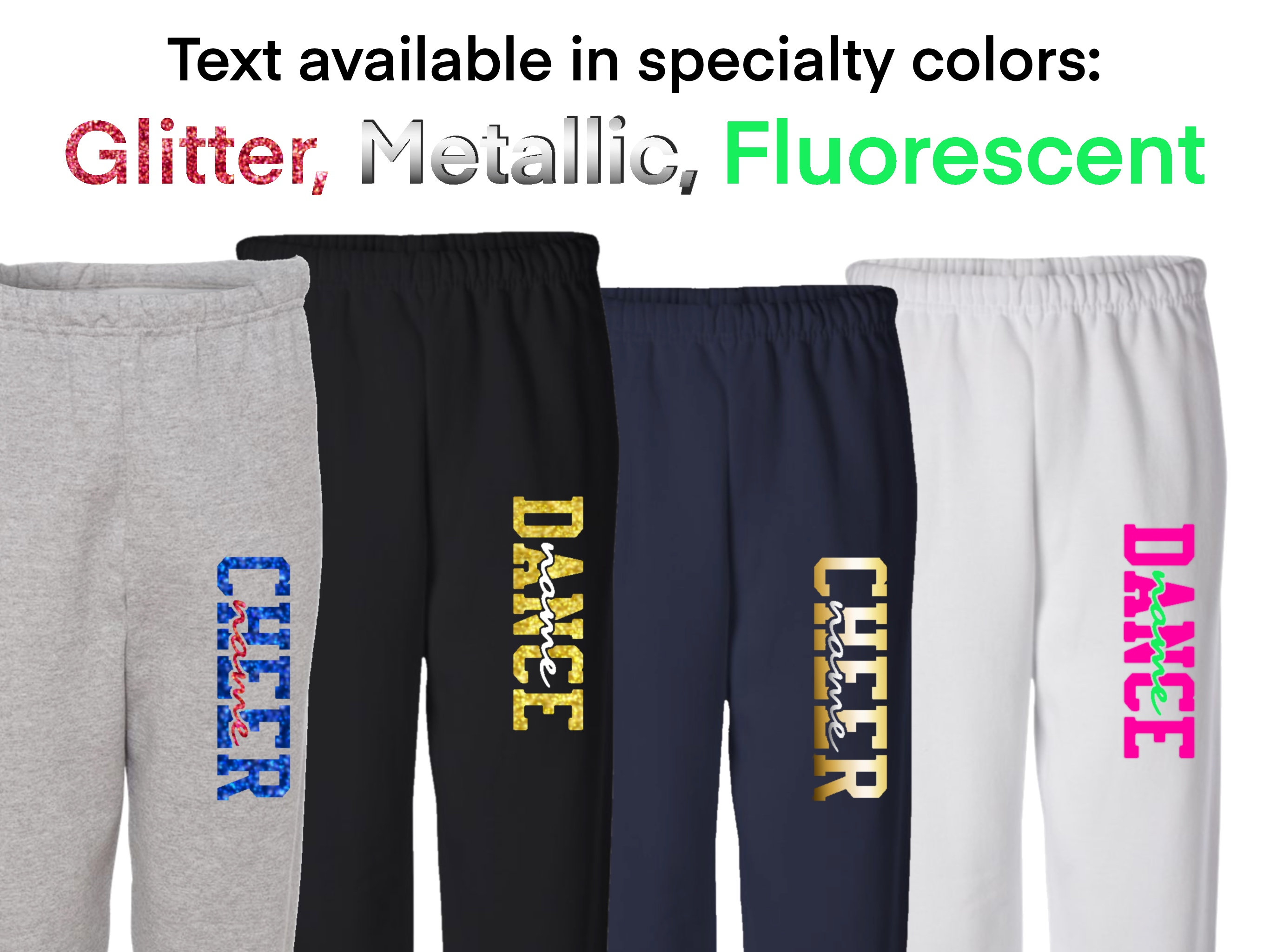 Personalized Cheer or Dance Sweatpants. Open Bottom or Closed Bottom ...