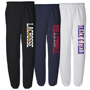 Personalized Sports or Team Sweatpants. Open Bottom or Closed Bottom ...