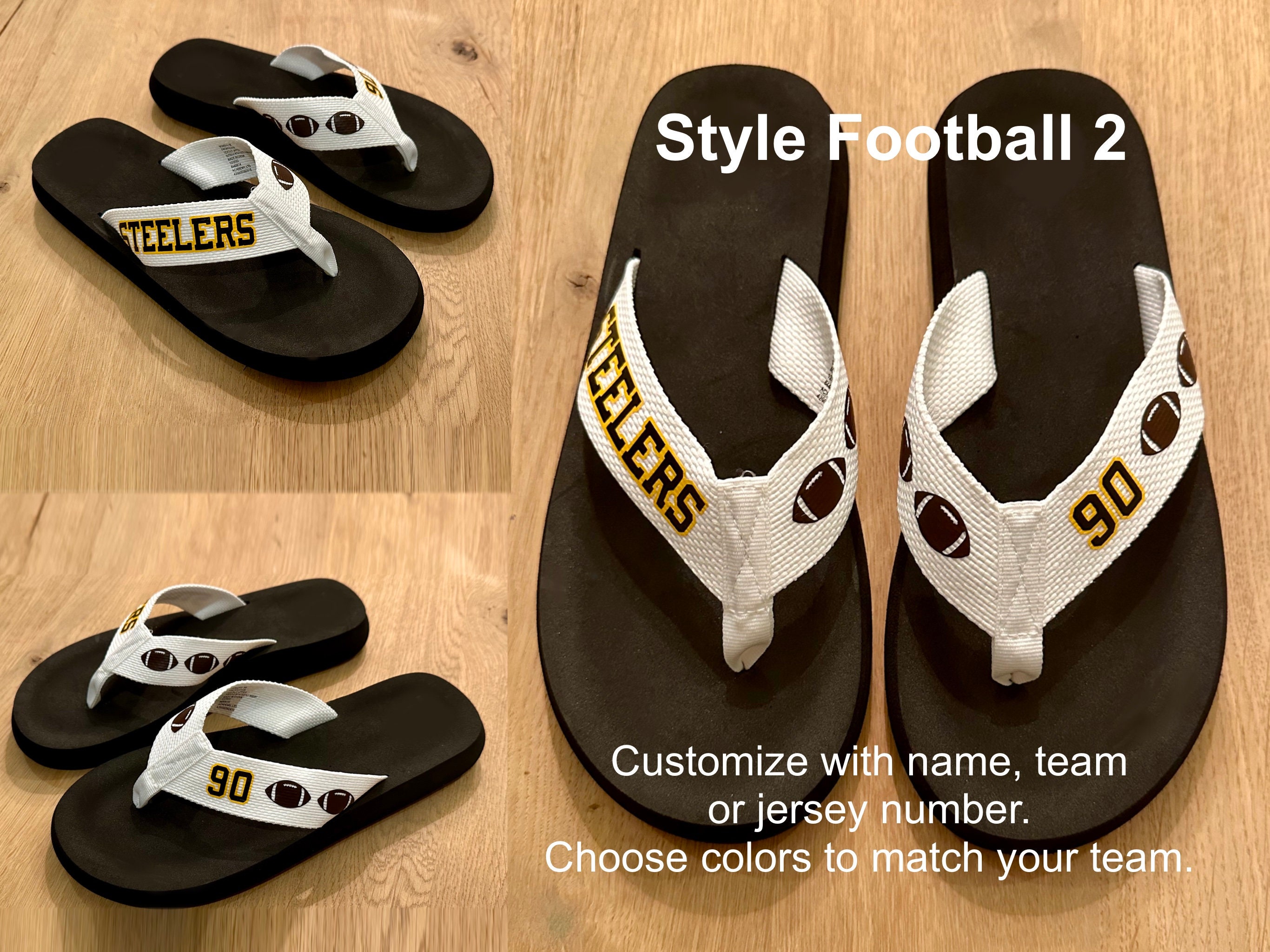 Football Flip Flops. Personalized Football Flip Flops. 3 Game Day ...