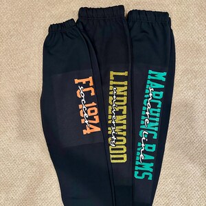 Personalized Sports or Team Sweatpants. Open Bottom or Closed Bottom ...