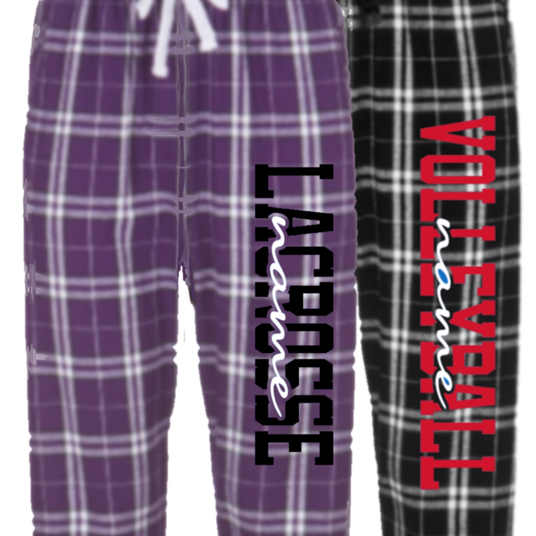 Personalized Sports or Team Flannel Plaid PJ Pants. Customize - Etsy