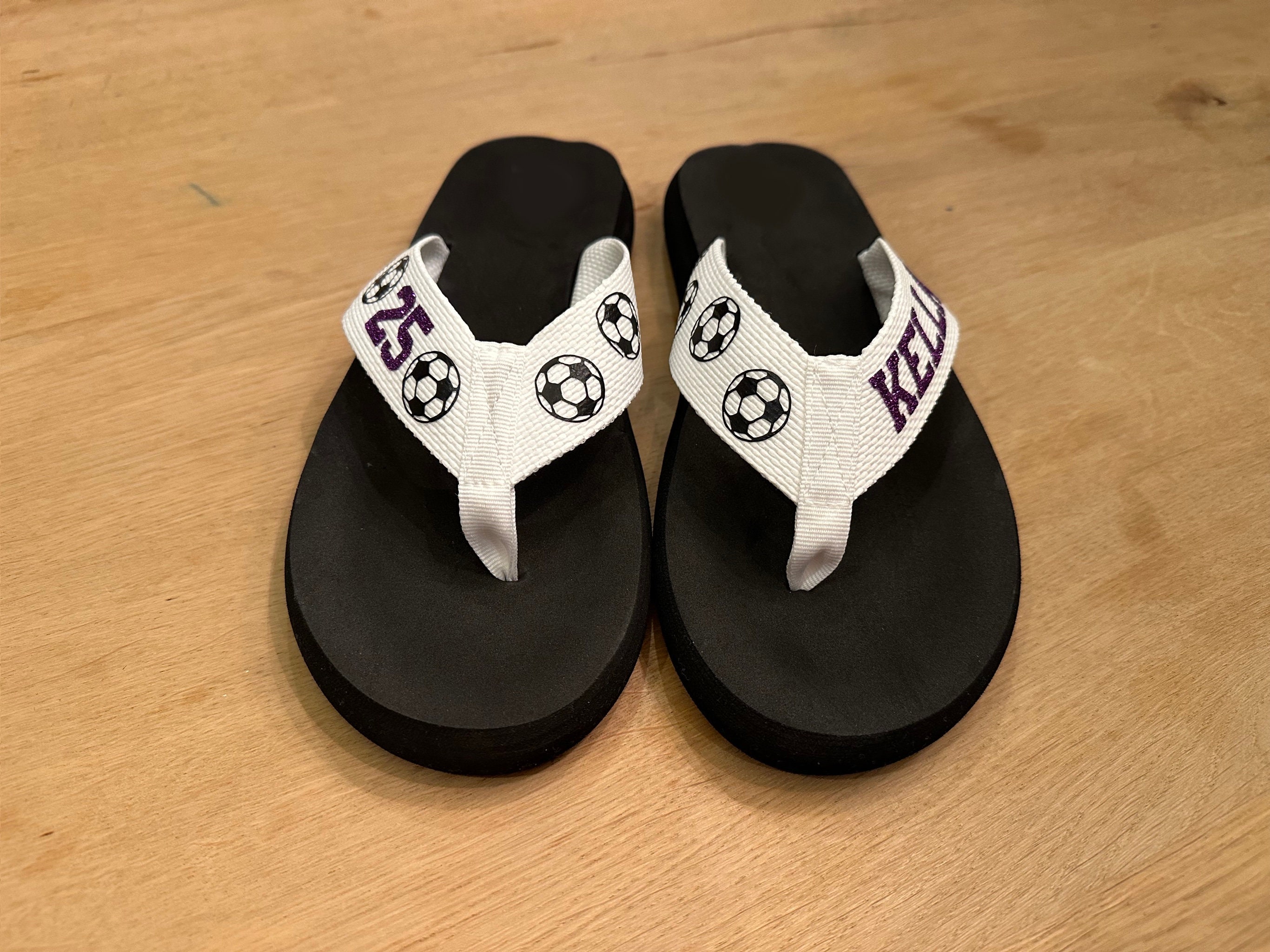 Soccer Flip Flops Personalized. Customize With Your Choice of - Etsy