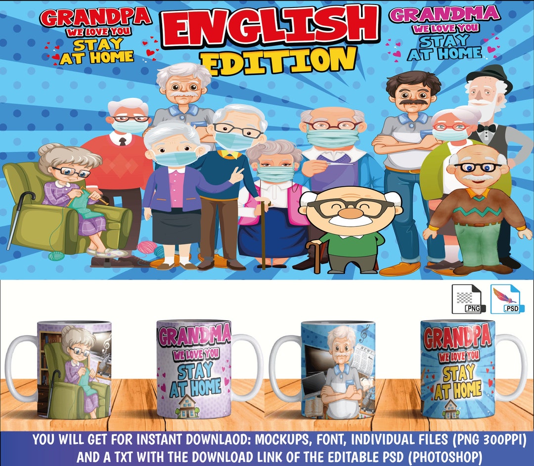 Grandparent's Day Bundle - Grandpa / Grandma We Love You Stay at Home ...