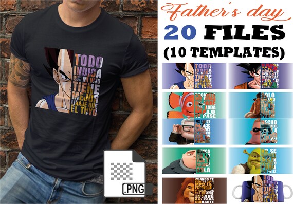 Día Del Padre father's Day Version Anime 10 Templeate - Etsy