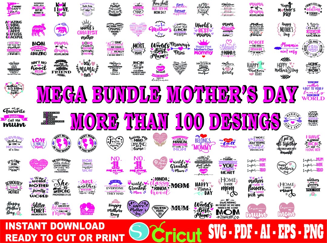 Mother's Day Mega Bundle - Mother's Day Svg - Mother's Day Pack ...