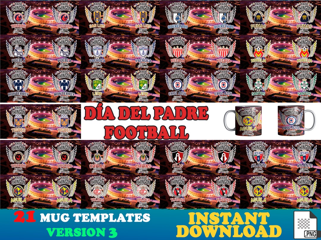 Mug Template Father's Day Football 21 Mexican Soccer Teams 2024 Papa ...