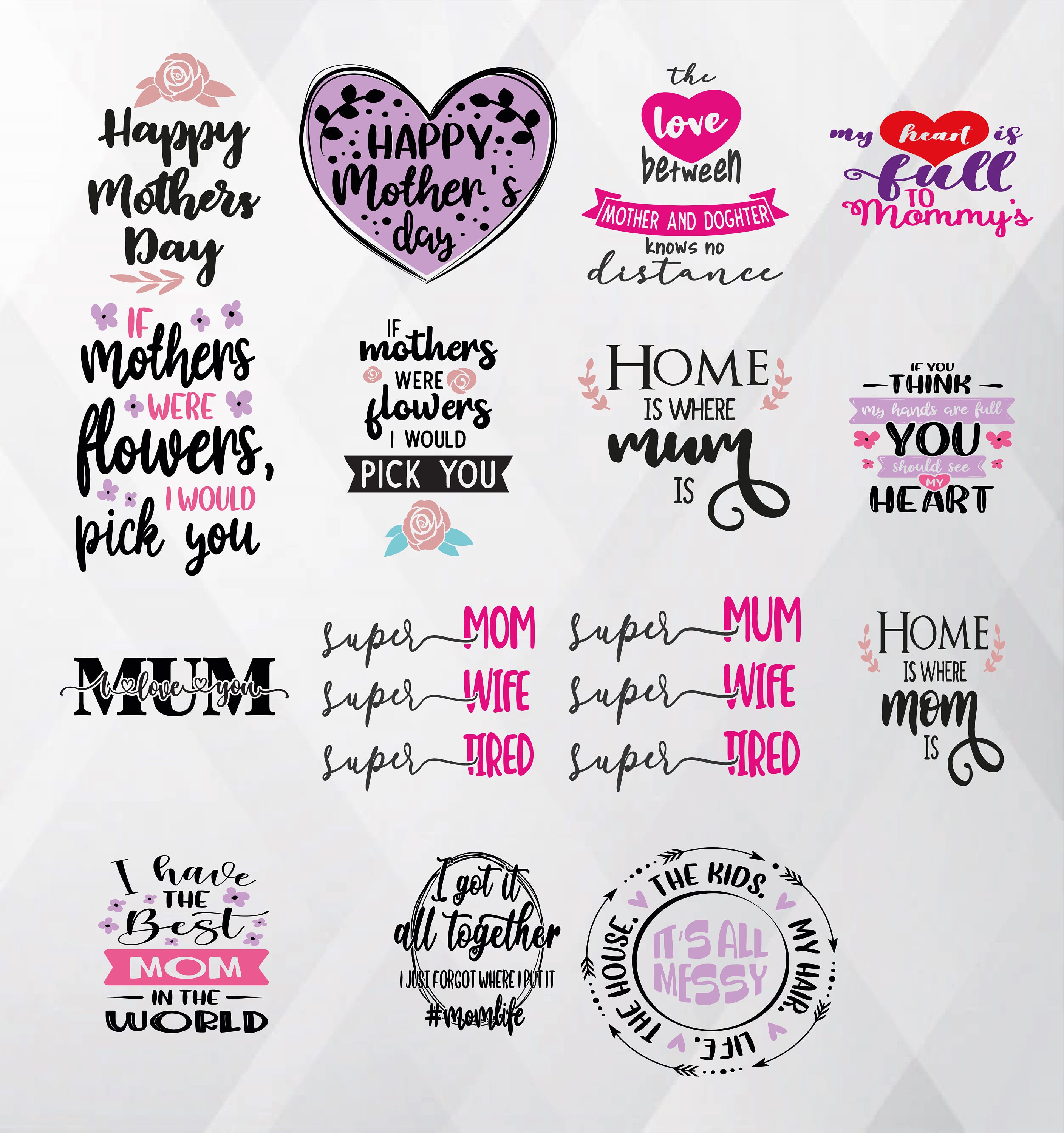 Mother's Day Mega Bundle - Mother's Day Svg - Mother's Day Pack ...