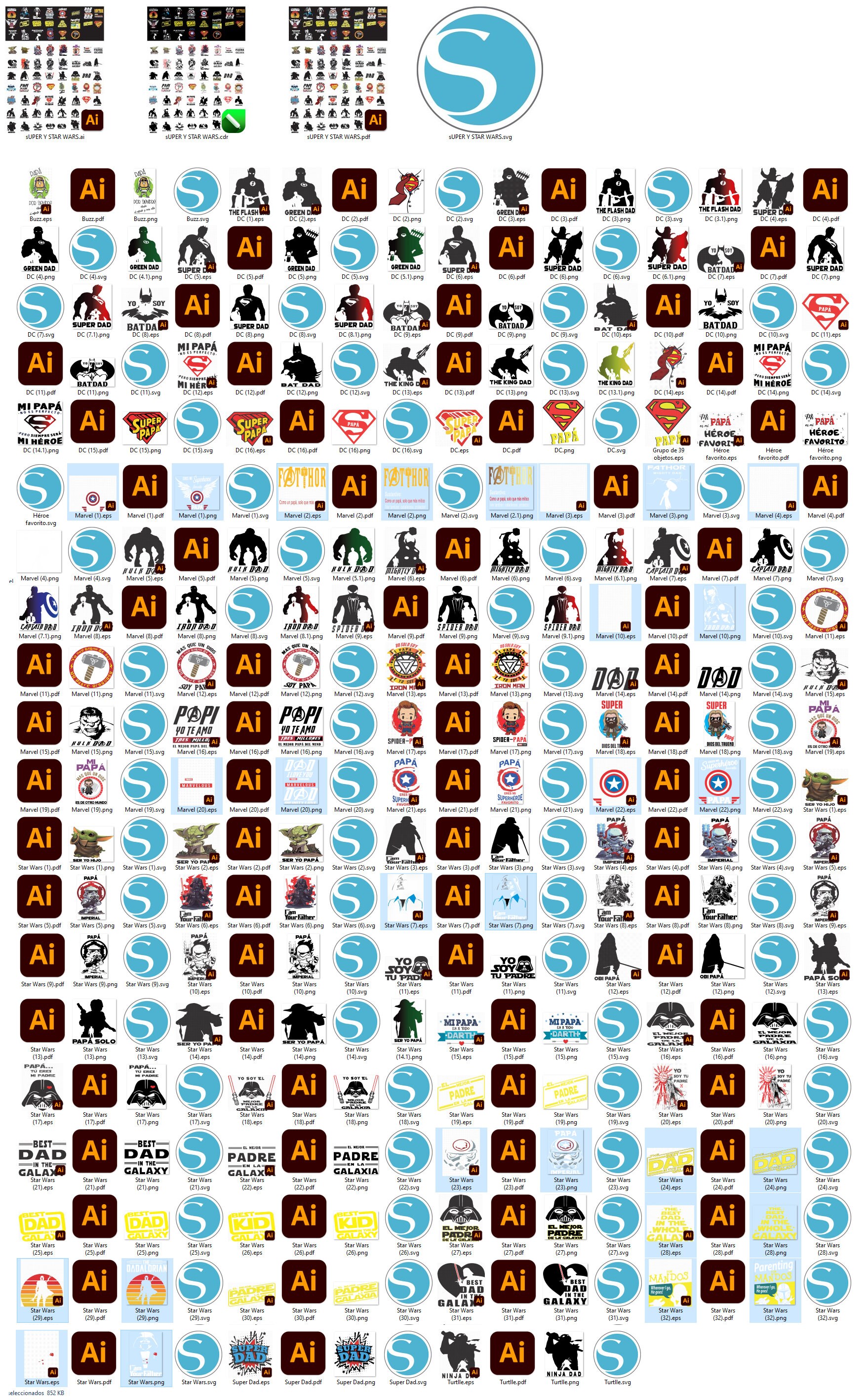 Super Father's Day Super Heroe Bundle Father's Day - Etsy