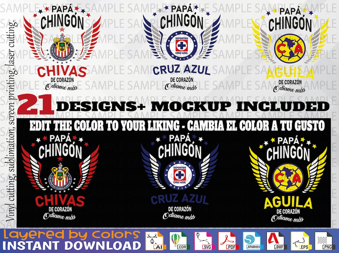 Día del padre Football Svg 21 Mexican Soccer Teams 2024 Papá Chingón ...