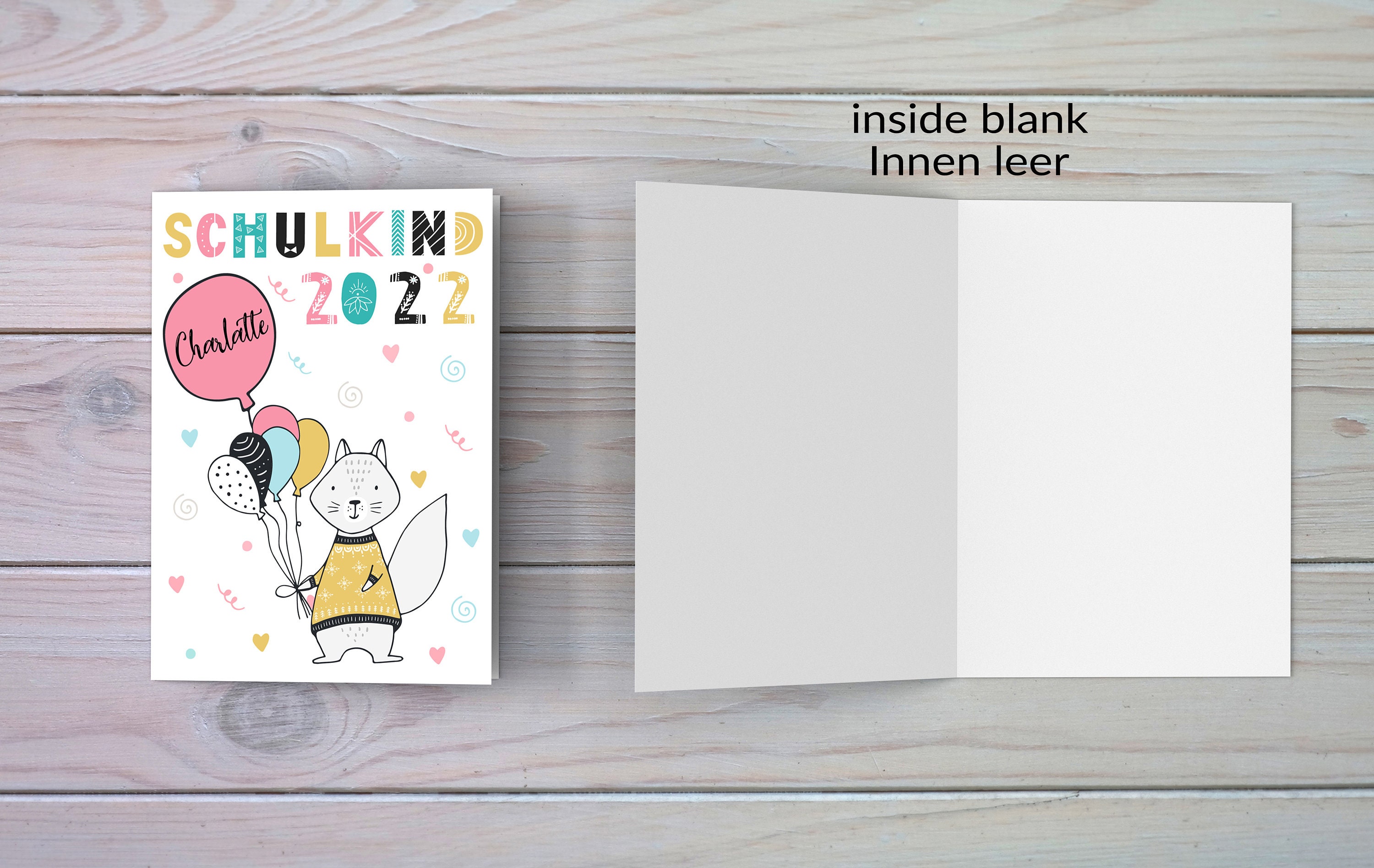 School Child 2024 Card / School Enrollment Card Personalized / School ...