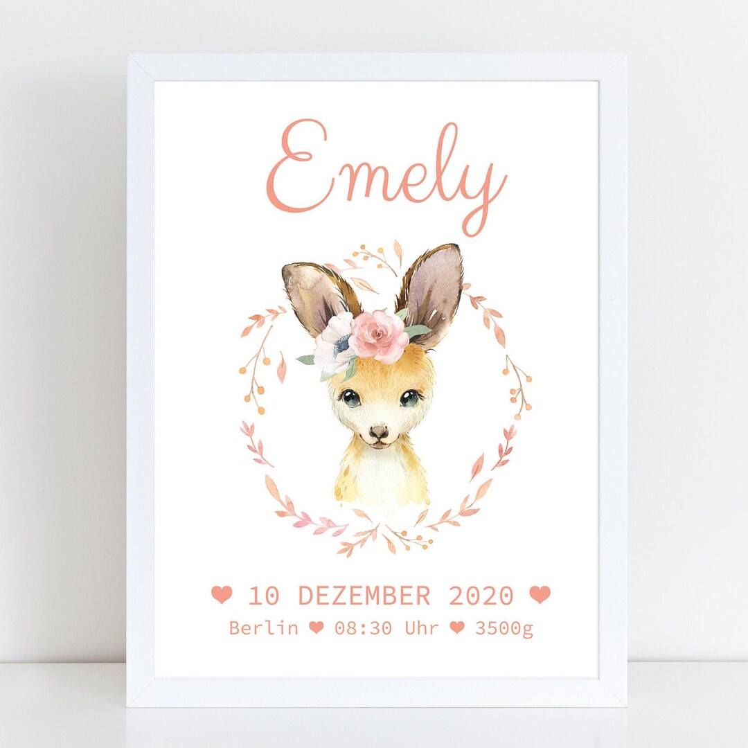 Birth Poster Personalized for Baby, Child, Girl/personalized Gift With ...