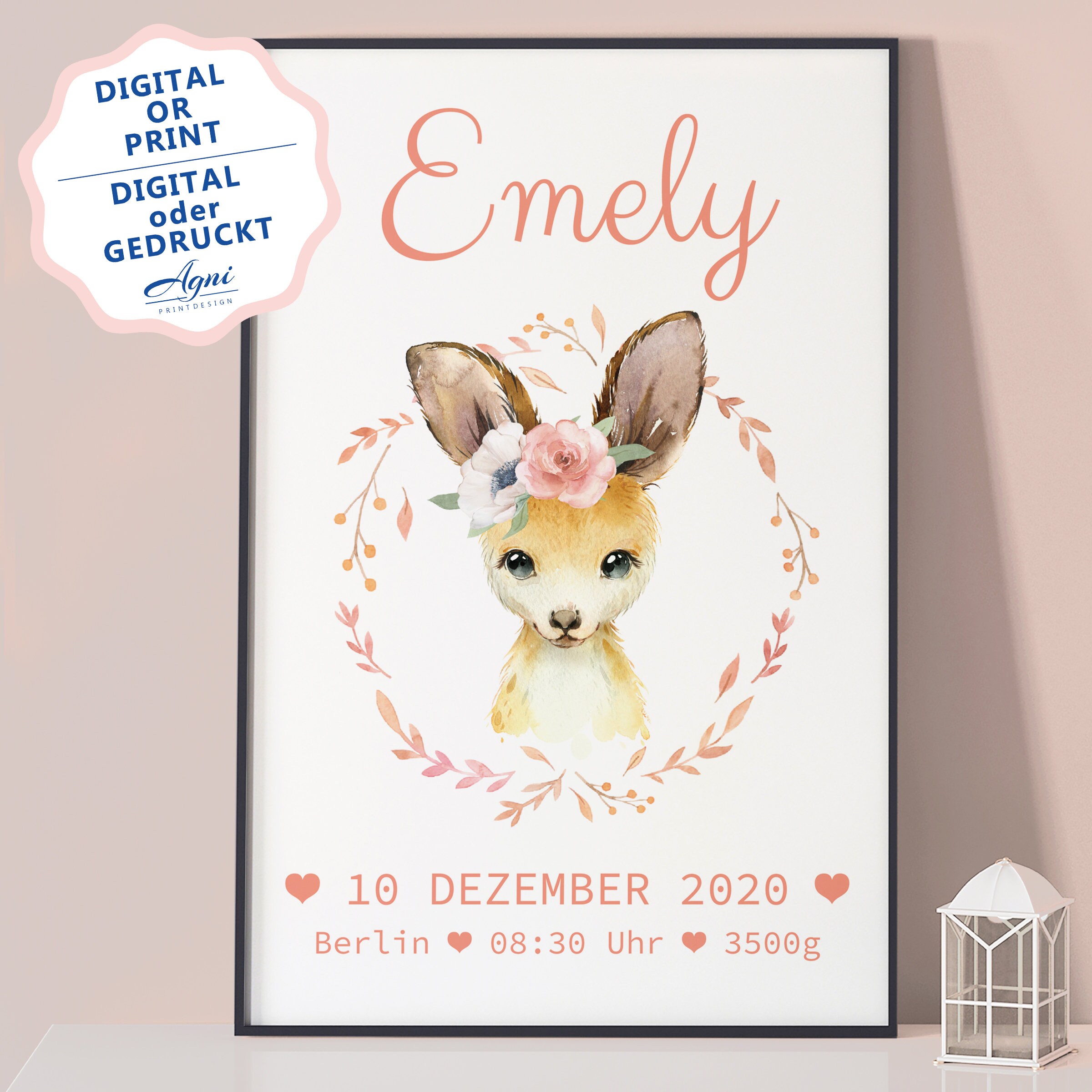 Birth Poster Personalized for Baby Child Girl/personalized - Etsy