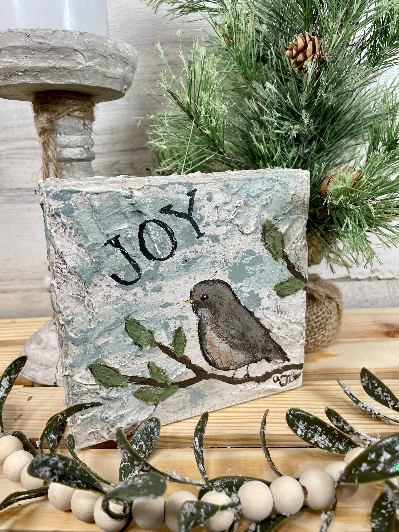 Joyful Bird Block Art Painting - Etsy