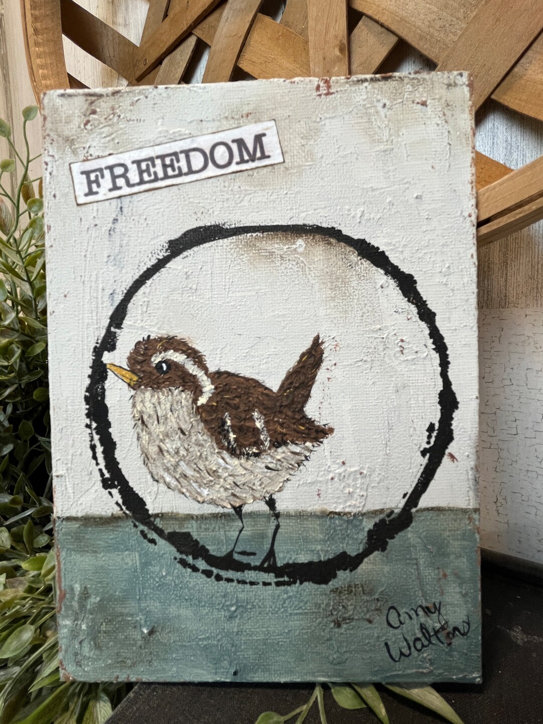 Freedom- Small Brown Bird, Sparrow, Wren Bird Art, Bird Painting, House ...