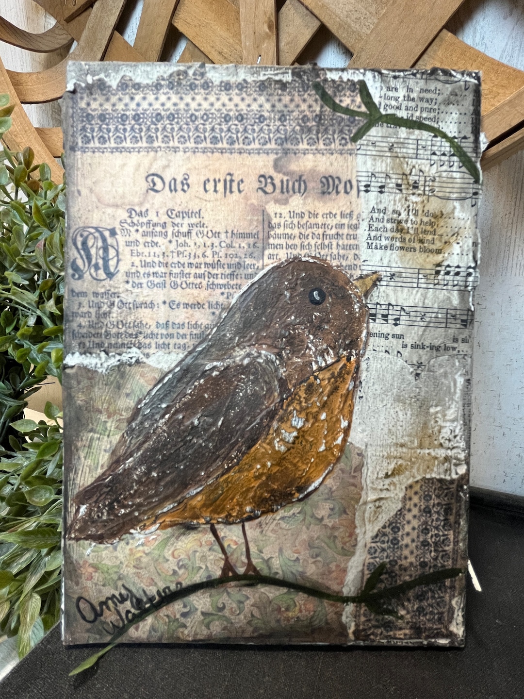 Robin Bird Painting, Original Artwork, American Robin, Bird Artwork ...