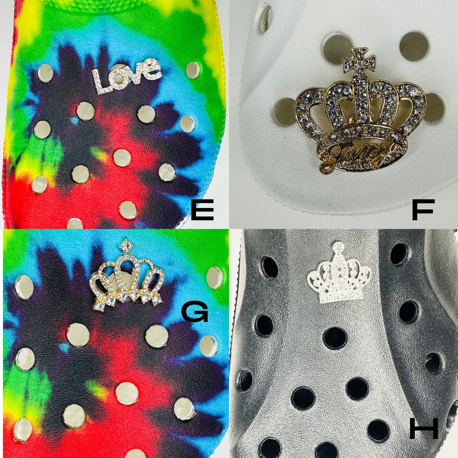 Luxury Bling Croc Shoe Charms Crown Rhinestone Clog Charms - Etsy