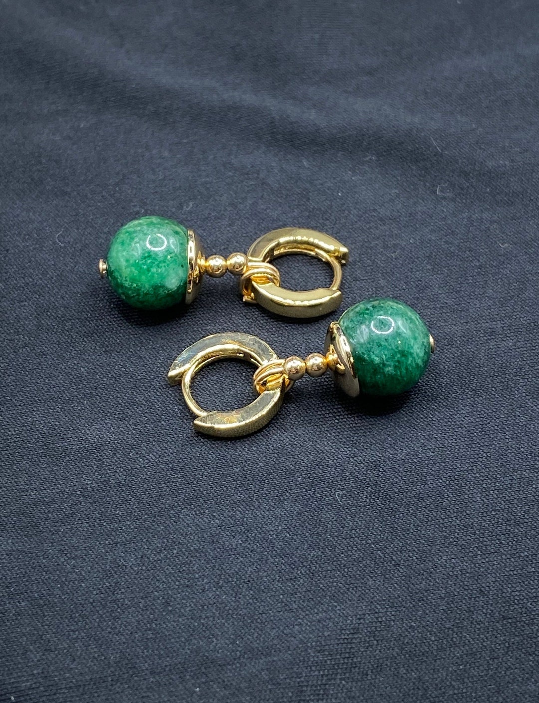 Zamasu Style, DB Super Inspired Potara Earrings, Green Mica Muscovite ...