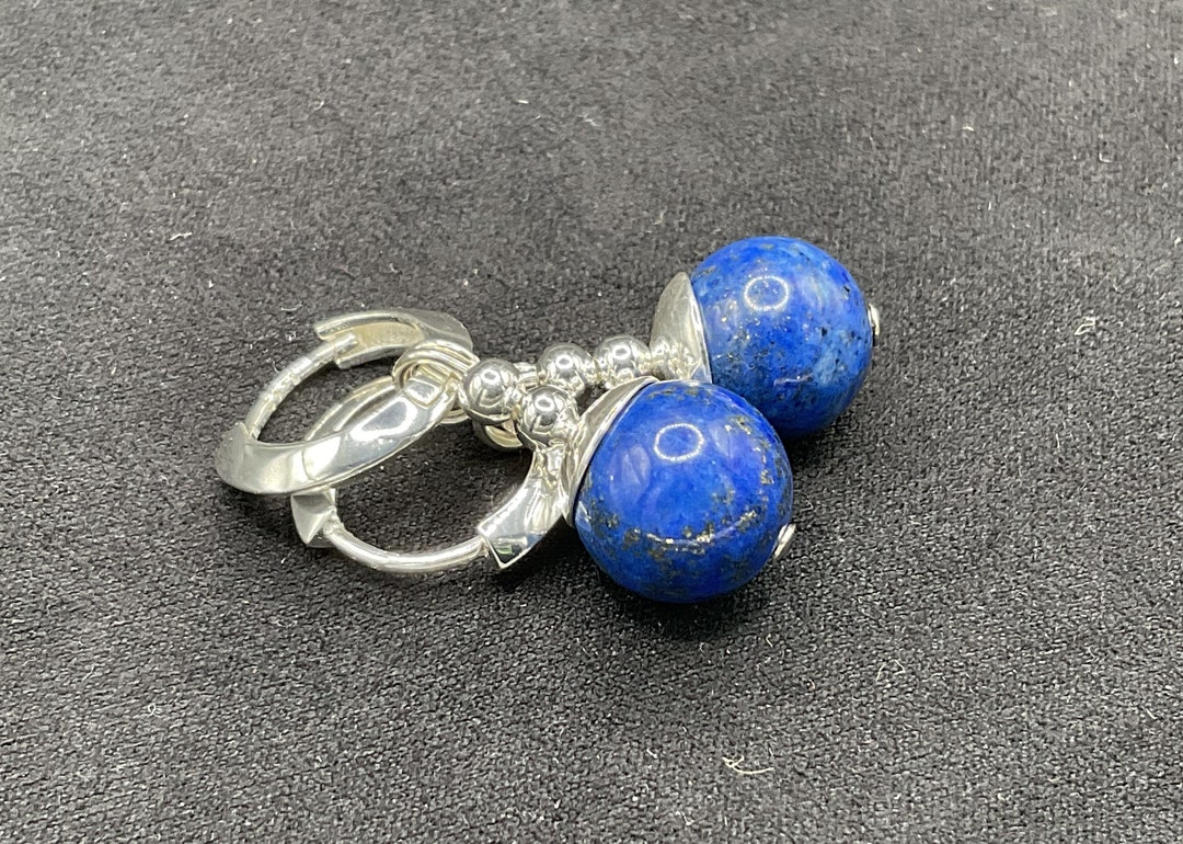DBZ Inspired Potara Earrings, Gohan Style, Lapis Lazuli Gemstone With ...